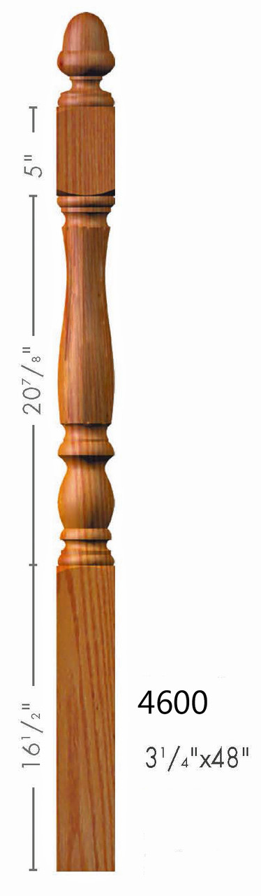 Country French Acorn Top Newel