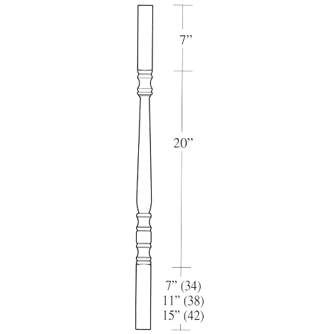 5005 Fluted Square Top Baluster