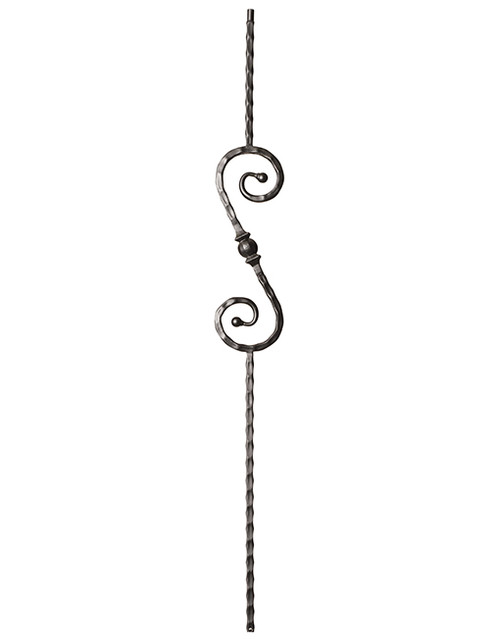 Hollow Narrow Scroll Metal Baluster