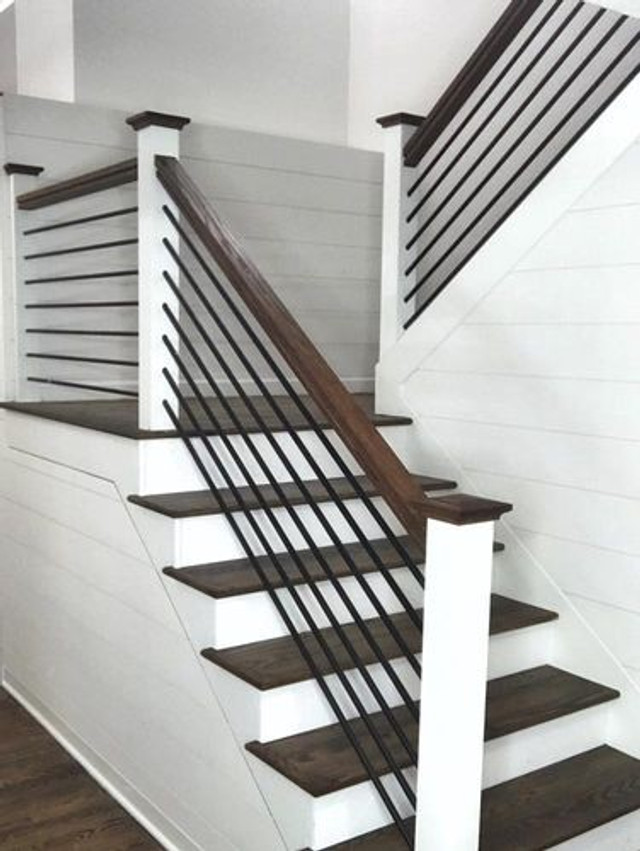 Metal Stair Railings | Horizontal Stair Railing & Iron Balusters