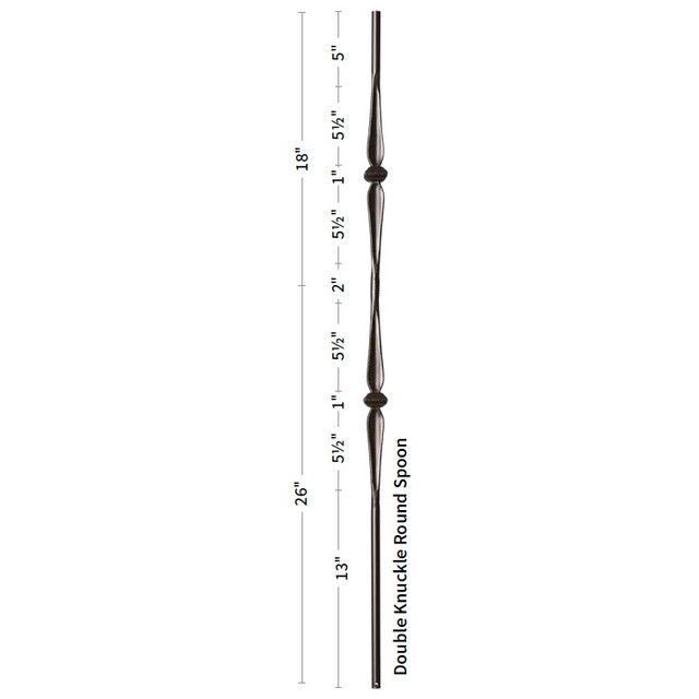 Round Double Knuckle Baluster - Ornamental Iron Stair Parts