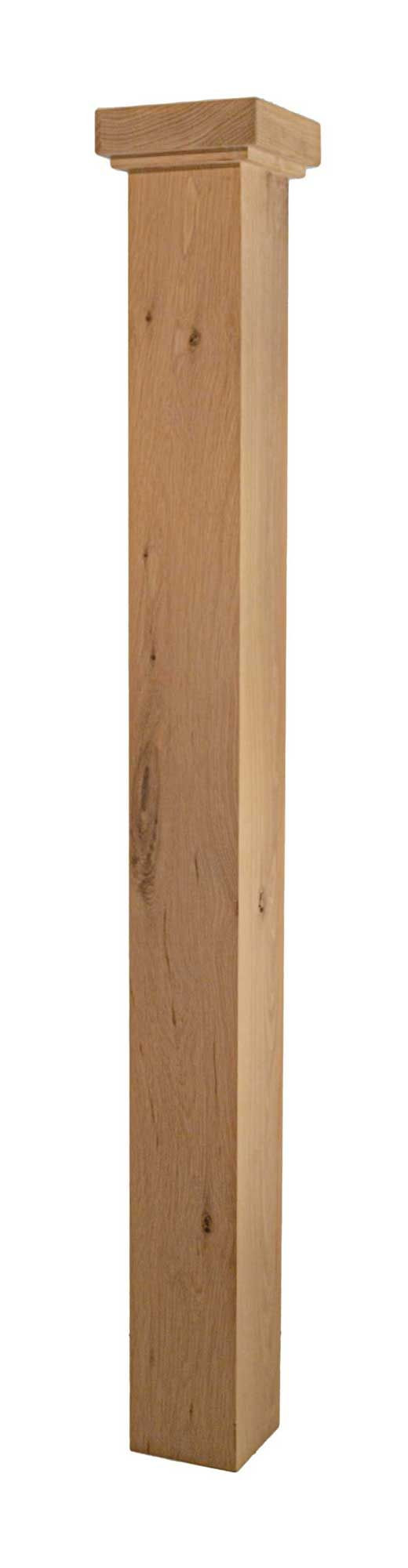 4-3/4" Rustic White Oak Modern Farmhouse Box Newel