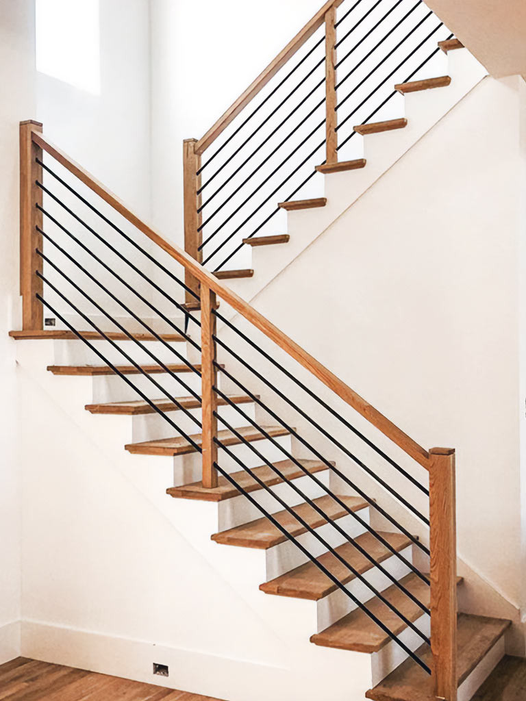 Metal Stair Railings | Horizontal Stair Railing & Iron Balusters