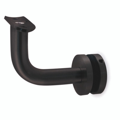 Stainless Handrail Support With Glass Clamp (Matte Black)