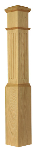 4092 Fluted Box Newel 7-1/2 inch with Pyramid Cap - Stair Warehouse