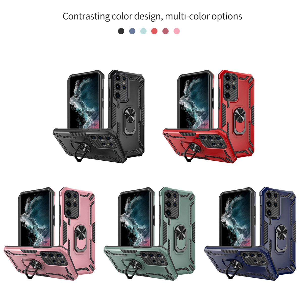 Samsung Galaxy S22 Ultra 5G Warship Armor 2 in 1 Shockproof Phone Case ...