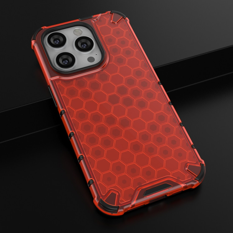 iPhone 15 Pro Honeycomb Phone Case - Red