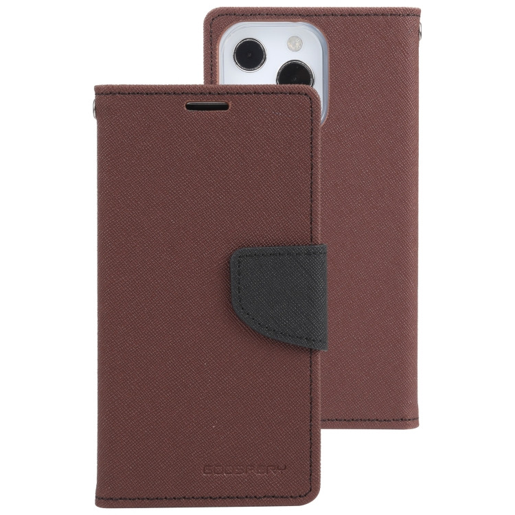 iPhone 14 Pro GOOSPERY FANCY DIARY Cross Texture Leather Case - Brown