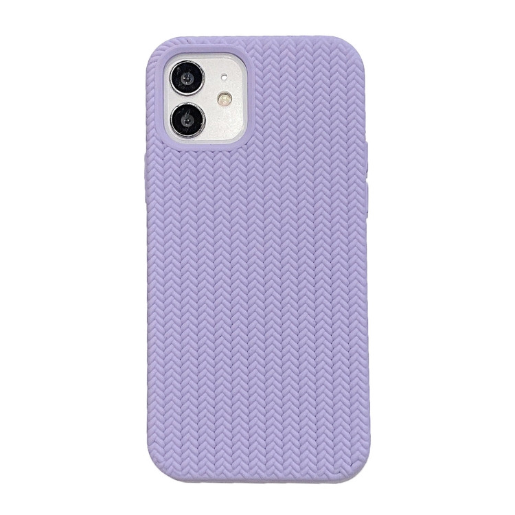 iPhone 13 Pro Herringbone Texture Silicone Protective Case - Light Purple