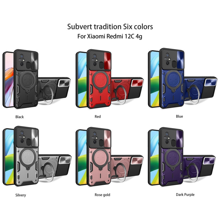 Xiaomi Redmi 12C CD Texture Sliding Camshield Magnetic Holder Phone ...