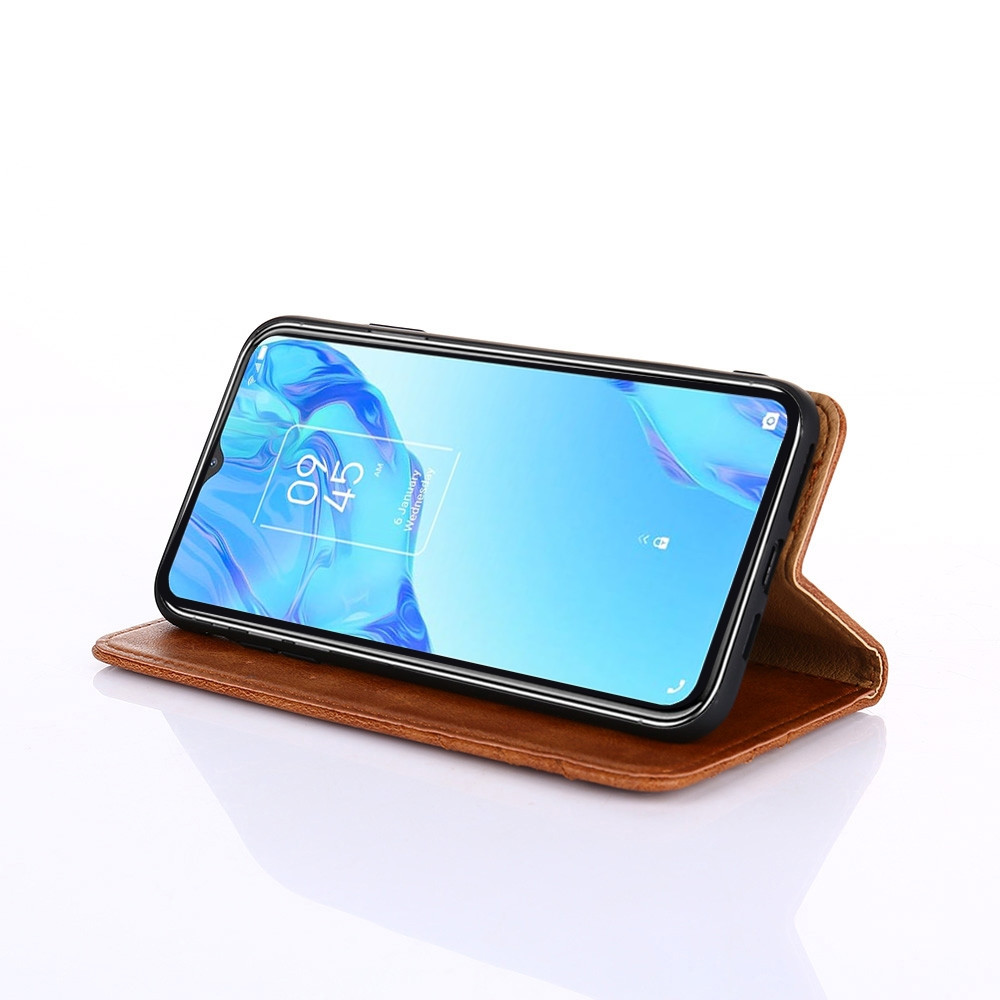 Alcatel 1B 2022 Non-Magnetic Retro Texture Leather Phone Case - Red