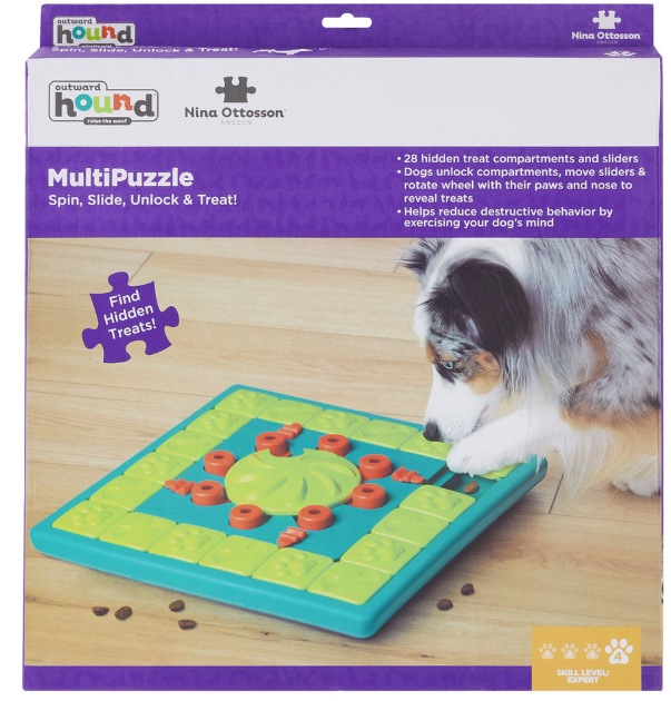 Outward Hound Dog Multipuzzle Blue Level 4 - Vermont Pet Food and Supply