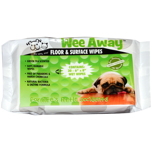 Wee Away Floor & Surface Wipes 30 Ct - Vermont Pet Food and Supply