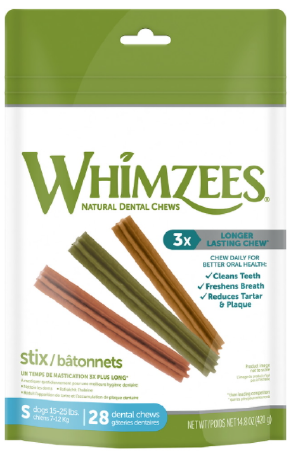 Whimzees Small Stix Dental Chew 14.8oz - Vermont Pet Food and Supply