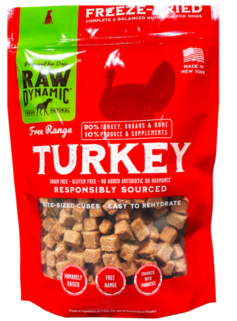 Raw Dynamic Freeze Dried Dog Food Turkey 14oz - Vermont Pet Food and Supply