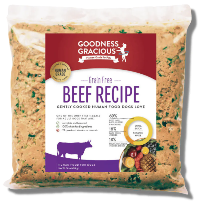 Goodness Gracious Gently Cooked Grain Free Beef Recipe for Dogs 16oz ...
