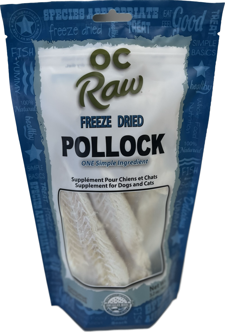 OC Raw Freeze Dried Dog Pollock Fillet Treats 3.2oz - Vermont Pet Food ...