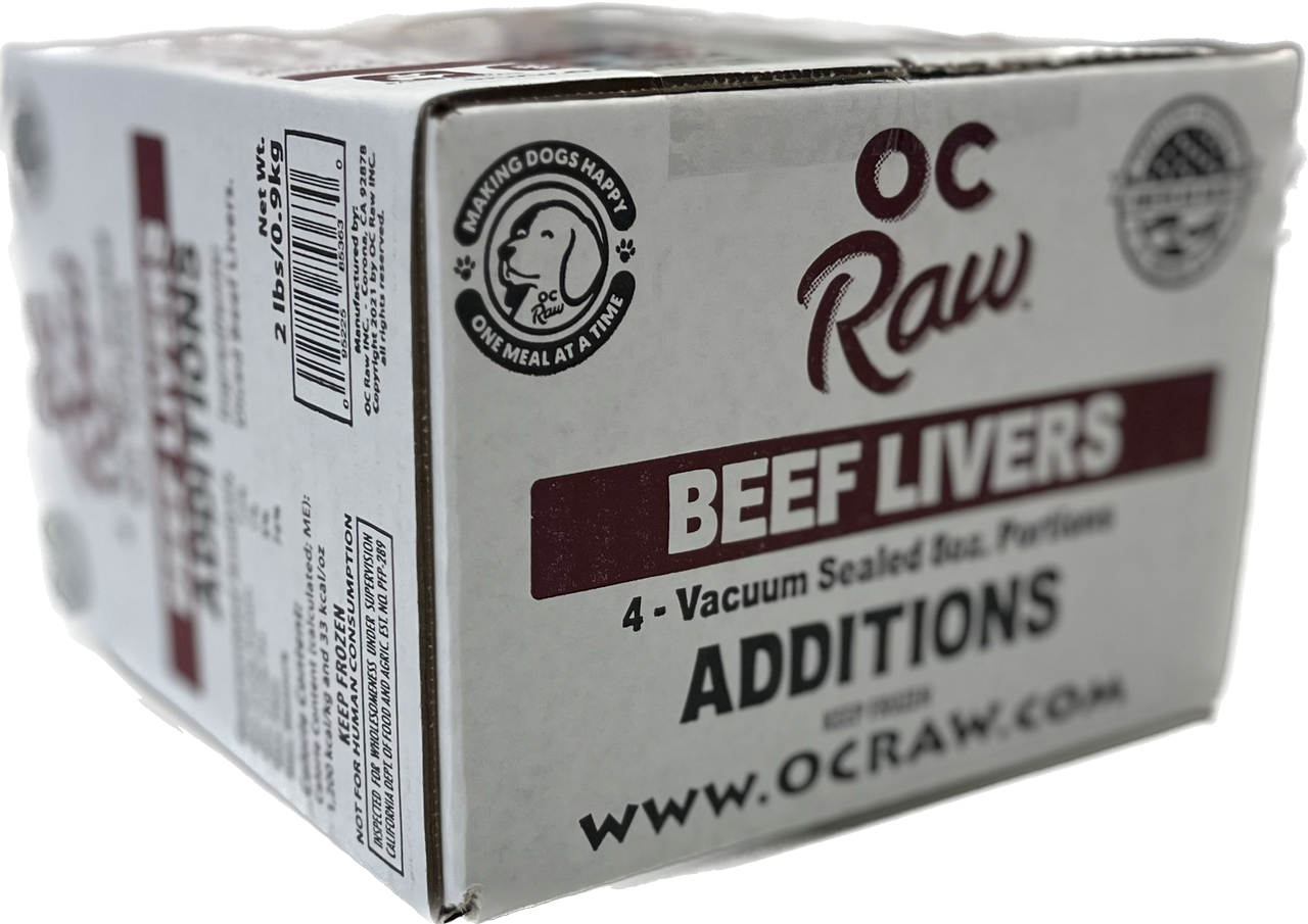 OC Raw Additions Dog Frozen Beef Liver 2lb - Vermont Pet Food and Supply