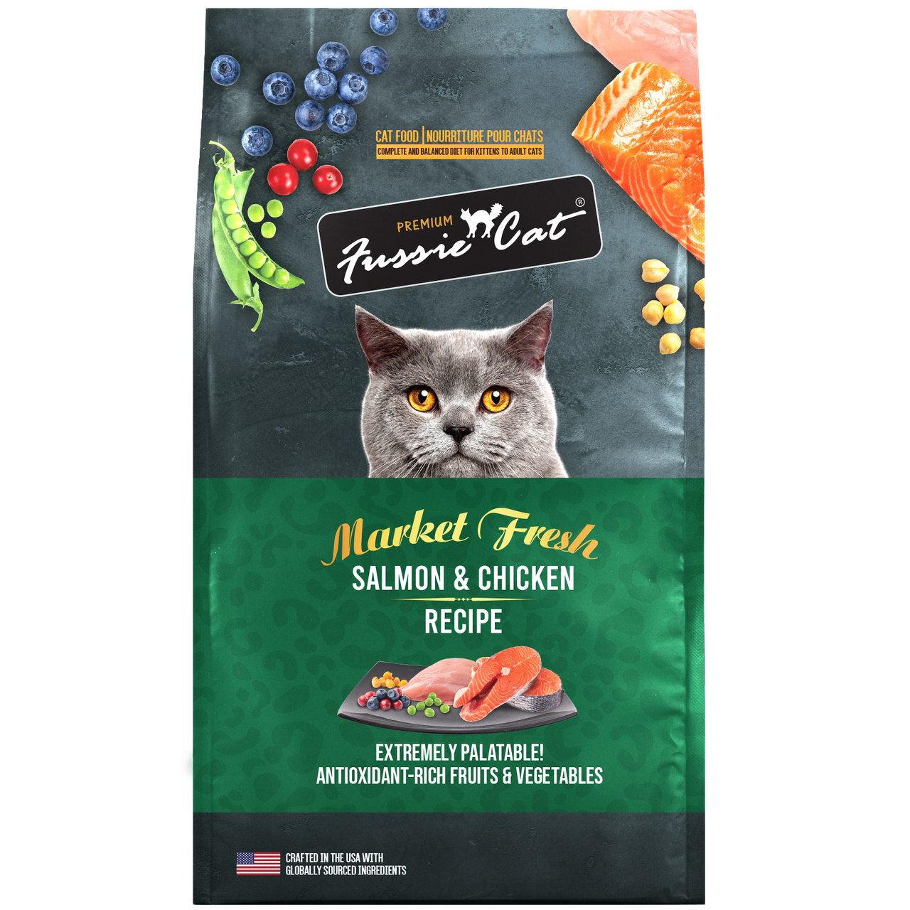 Fussie Cat Market Fresh Salmon & Chicken Formula Dry Cat Food 3.5lb ...