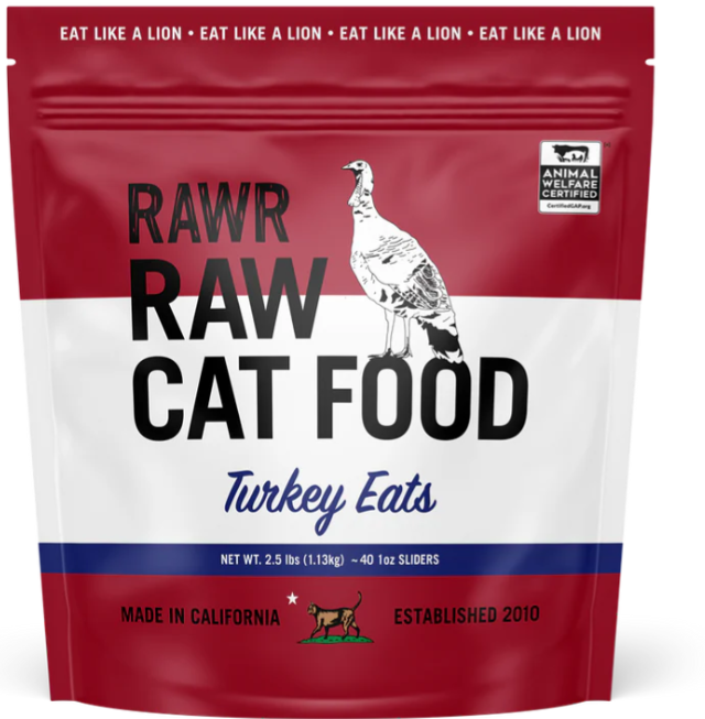 Rawr Frozen Cat Food Turkey Eats 2.5lb - Vermont Pet Food and Supply