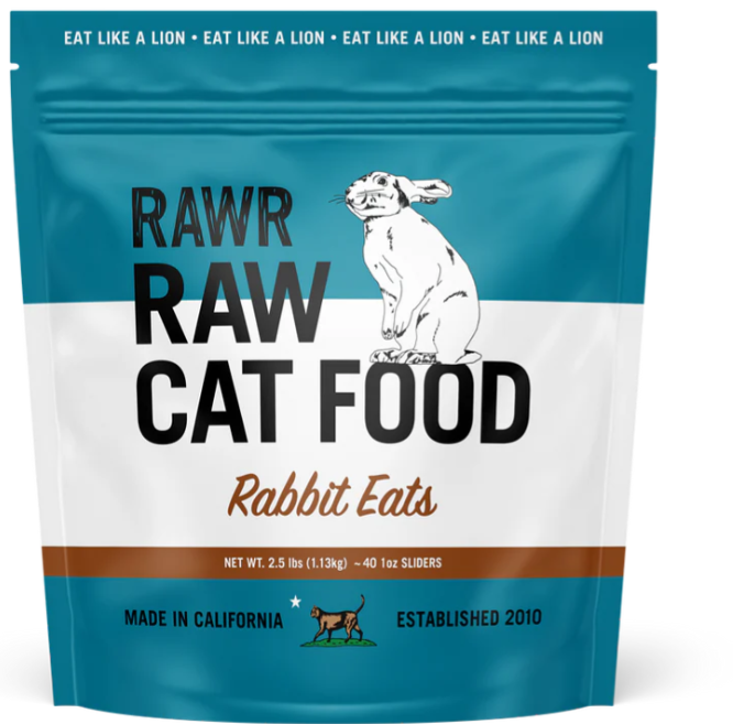 Rawr Frozen Cat Food Rabbit Eats 2.5lb - Vermont Pet Food and Supply