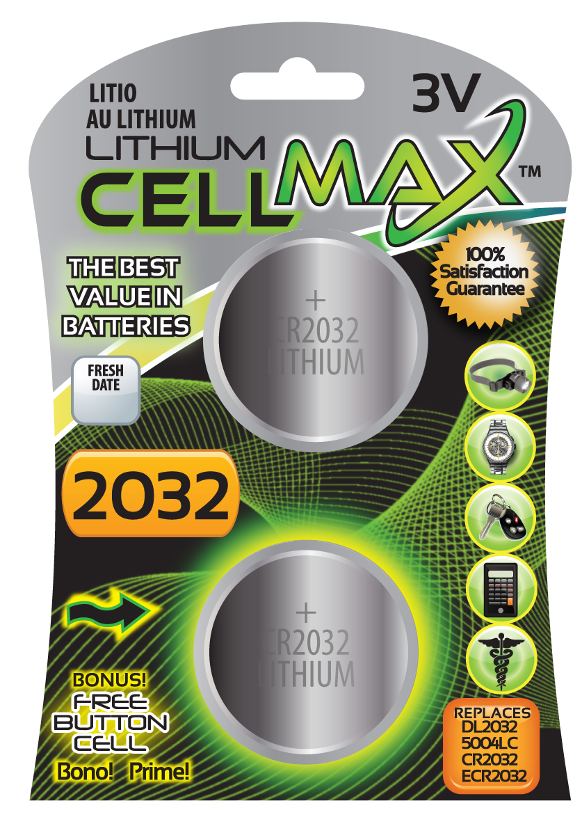 Cellmax 2 pack Battery CR2032 for Spotlit - Vermont Pet Food and Supply