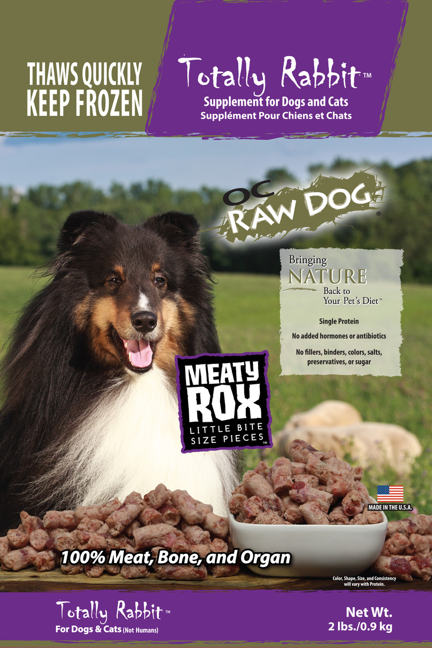 OC Raw Rox Meaty Treat Totally Rabbit Dog Food 2lb - Vermont Pet Food ...