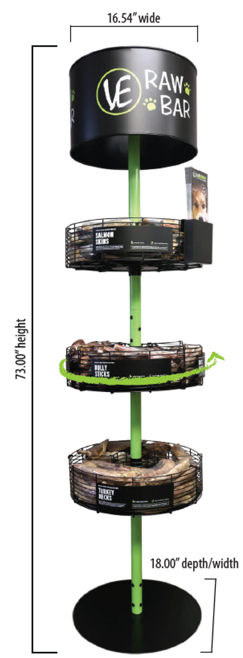 Vital Essentials Raw Bar Freeze Dried Display Rack - Vermont Pet Food ...