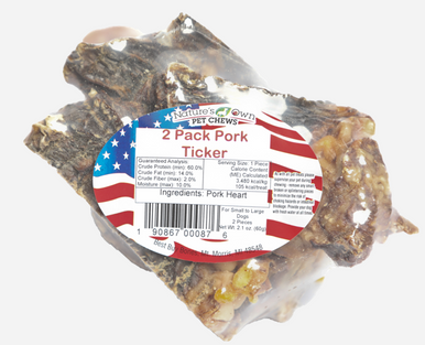 Nature's Own Pork Heart Jerky Chew Dog Treat 2pk - Vermont Pet Food and ...