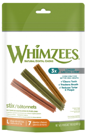 Whimzees Large Stix Dental Chew 14.8oz - Vermont Pet Food and Supply