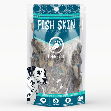 Tickled Pet Icelandic Codfish Skin Twists 5oz - Vermont Pet Food and Supply