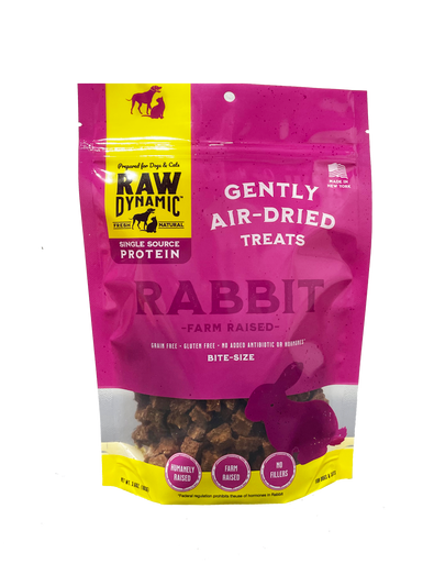 Raw Dynamic Air Dried Dog Treat Rabbit 3.6oz - Vermont Pet Food and Supply