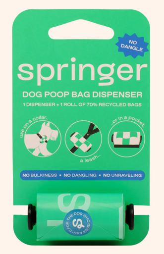 Springer Pets Dog Poop Dispenser + Roll Black - Vermont Pet Food and Supply