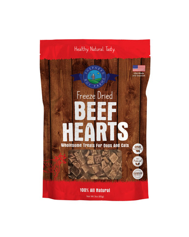 Shepherd Boy Farm Freeze-Dried Beef Hearts 3oz - Vermont Pet Food and ...