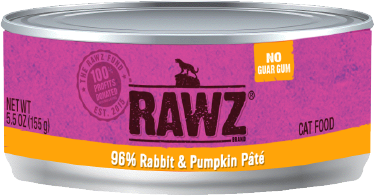 Rawz 96% Rabbit Pumpkin Cat Food 5.5oz - Vermont Pet Food and Supply
