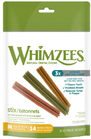 Whimzees Medium Stix Dental Chew 14.8oz - Vermont Pet Food and Supply