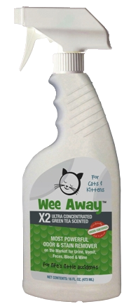 Wee Away X2 Ultra Concentrated Green Tea Stain & Odor Remover Cat 16oz ...