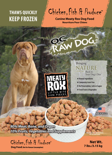 OC Raw Rox Chicken Fish Produce Dog Food 7lb - Vermont Pet Food and Supply