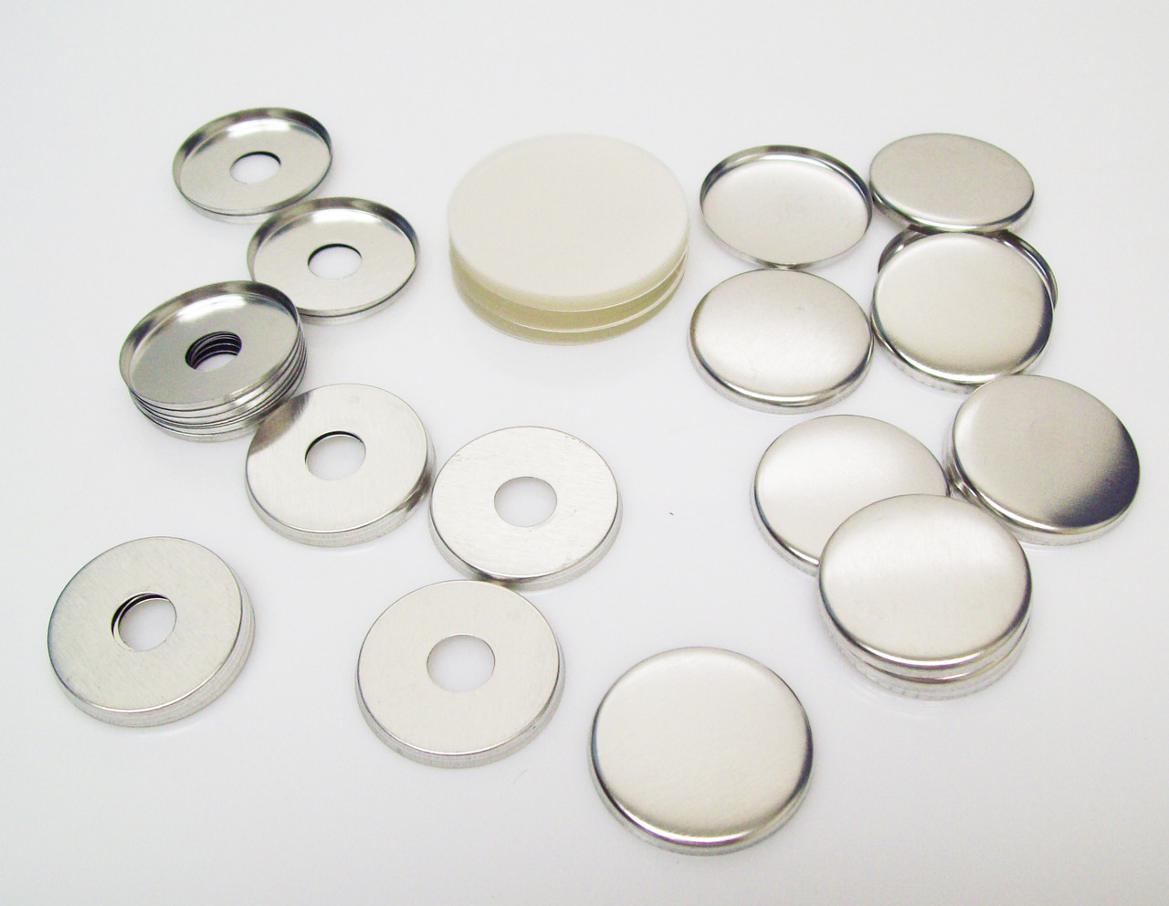 1.25" Tecre Metal FLAT Back Button Parts WITH HOLE 1-1/4 Inch - 250 ...