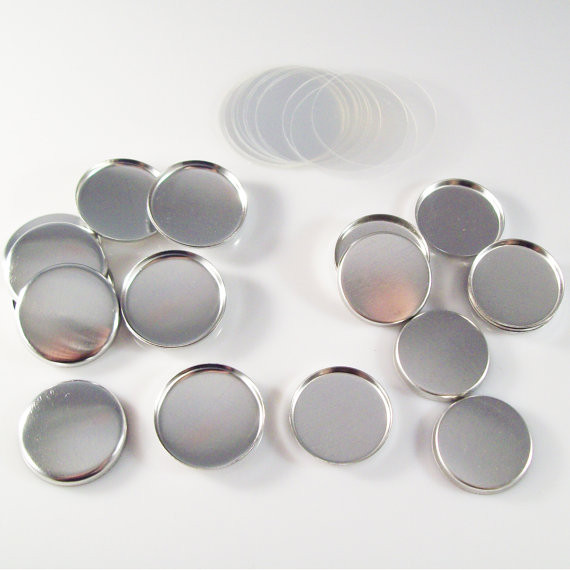 1" Tecre METAL FLAT BACK Button Parts - 250 - Button Boy