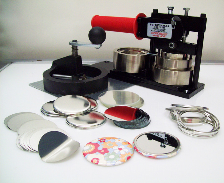 2.25" FABRIC Button Making Kit - Machine, Fixed Rotary Circle Cutter ...