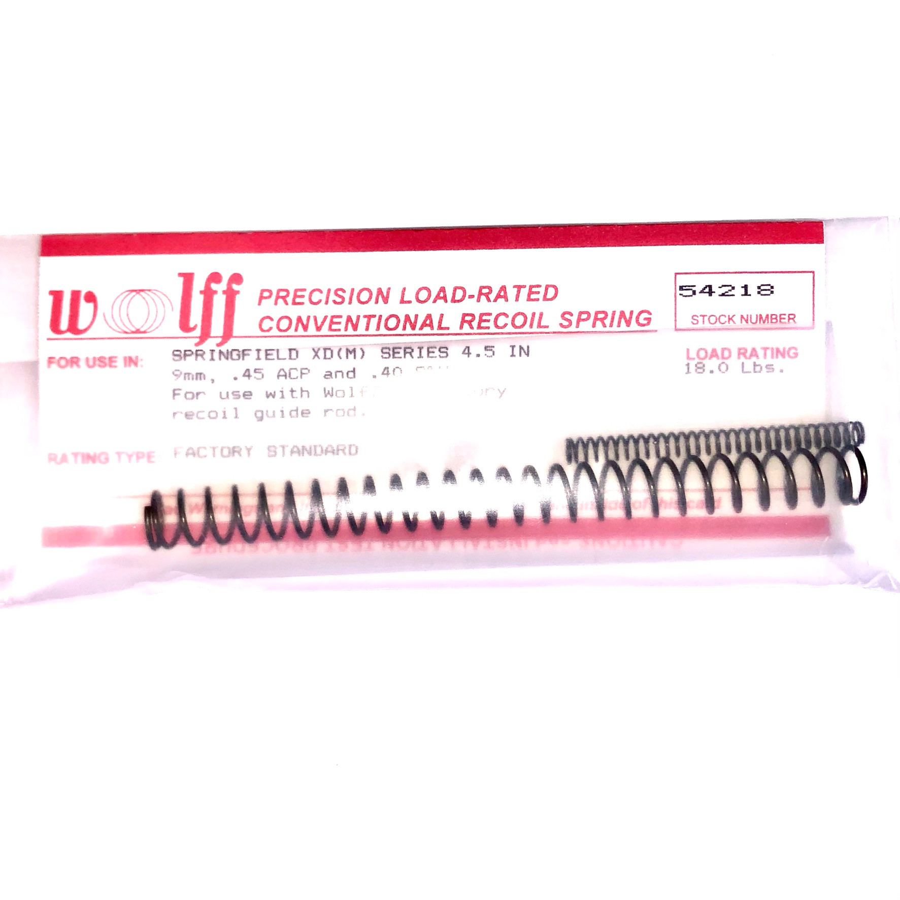 Wolff Precision Recoil Springs for XD 9mm/.40 cal Tactical