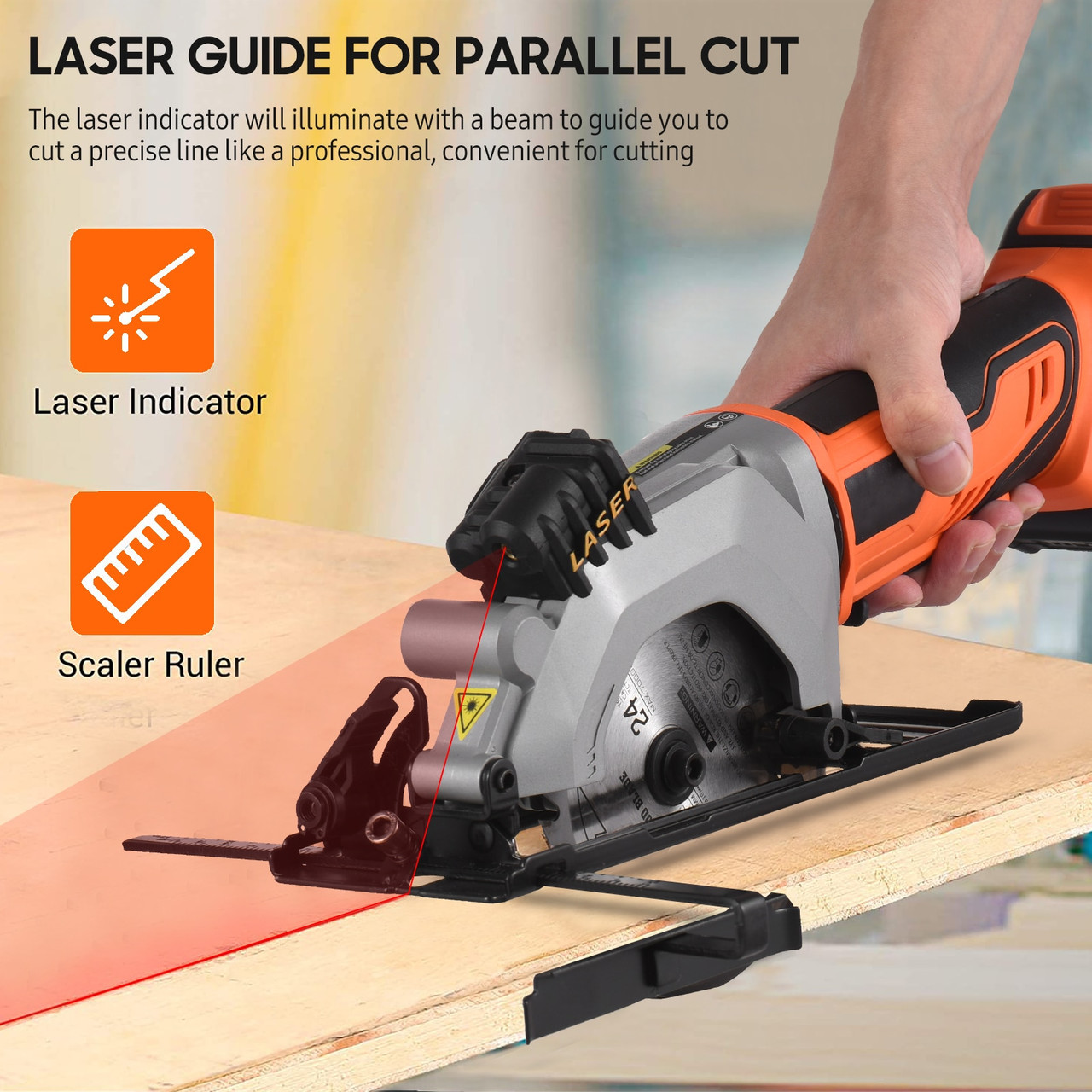 Professional Cordless Mini Circular Saw 20V 3400RPM Circular Saw 2.0Ah ...