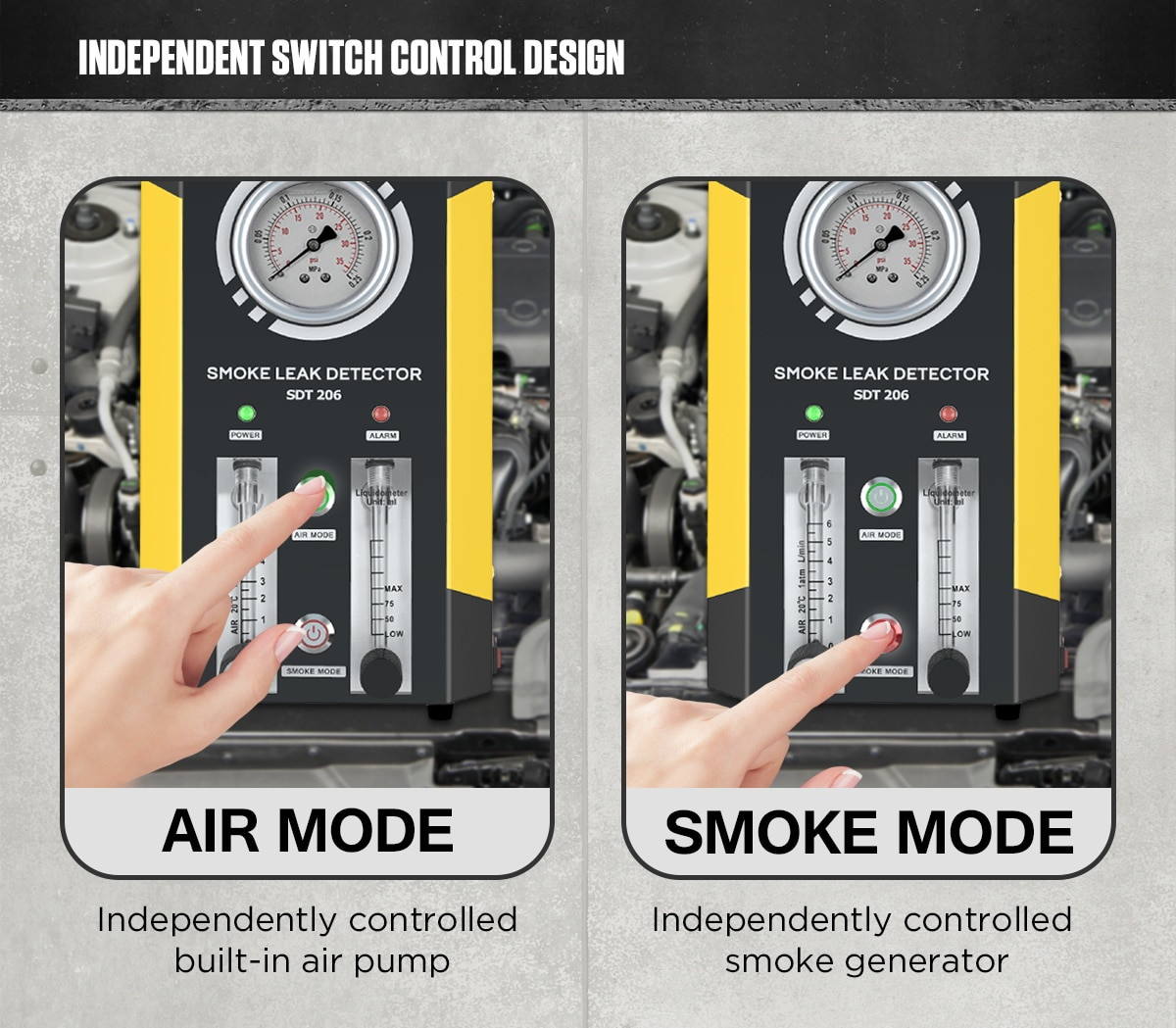 AUTOOL Original Upgraded SDT206 Car Smoke Leak Detector Pipe EVAP ...