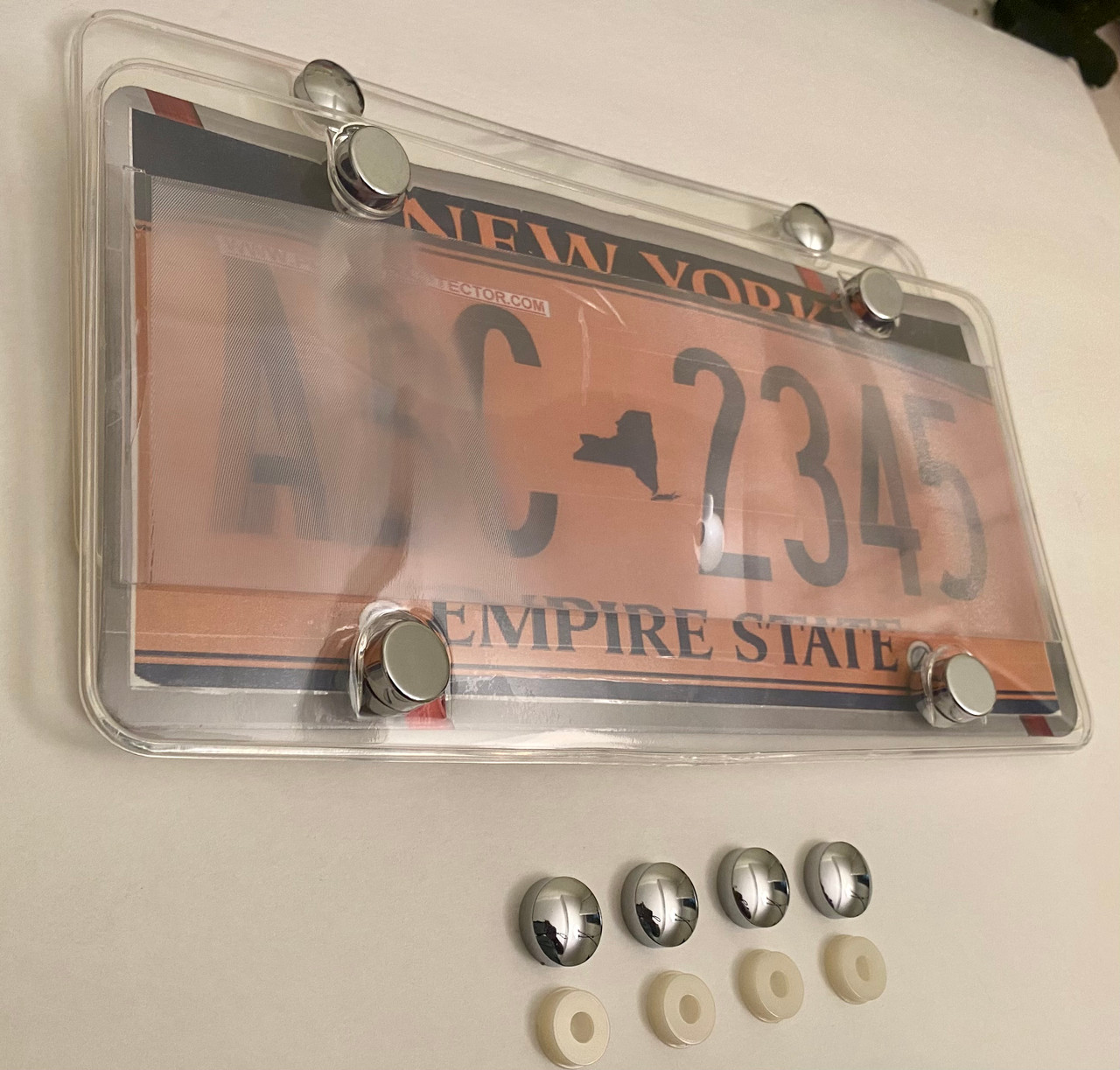 2 x Phantom Tag Protector 1st Gen. Anti Photo Clear License Plate Cover ...