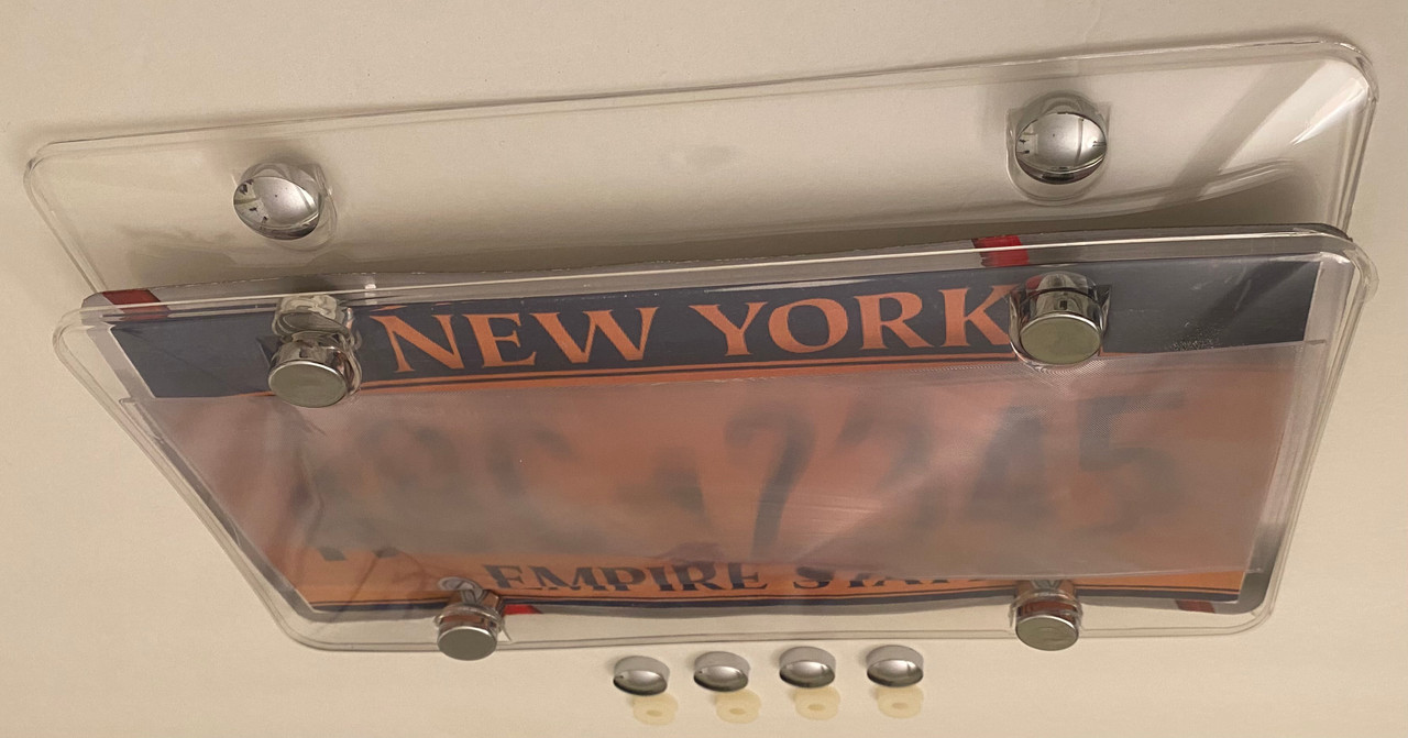 2 x Phantom Tag Protector 1st Gen. Anti Photo Clear License Plate Cover ...