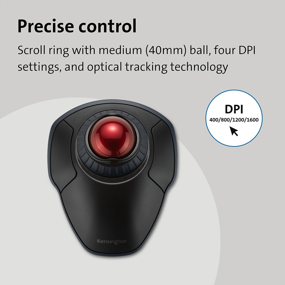 Kensington Wireless Trackball Original Orbit Mouse 2.4GHz+Bluetooth ...