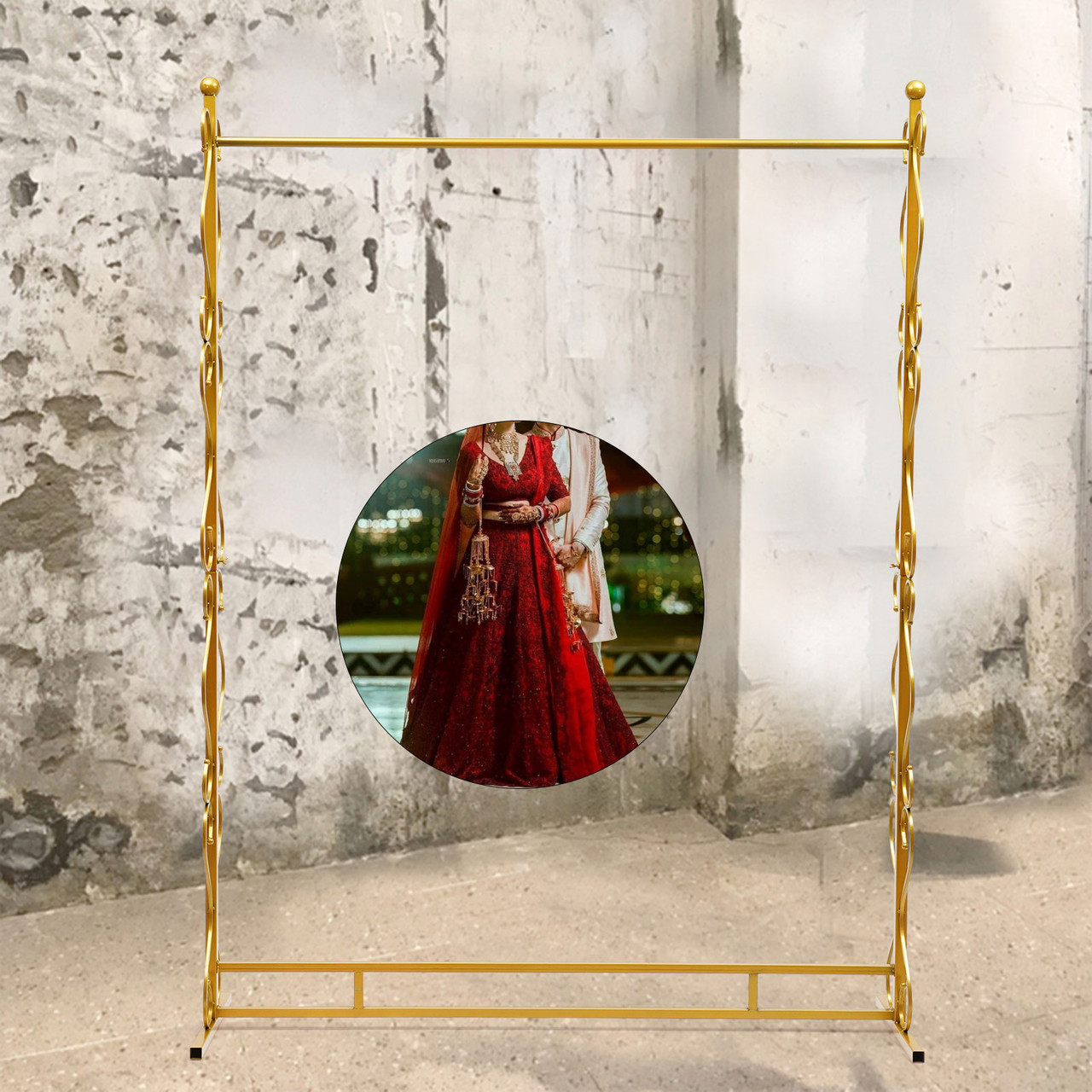 Heavy Duty Wedding Dress Display Rack Market Garment Rack Golden Metal ...