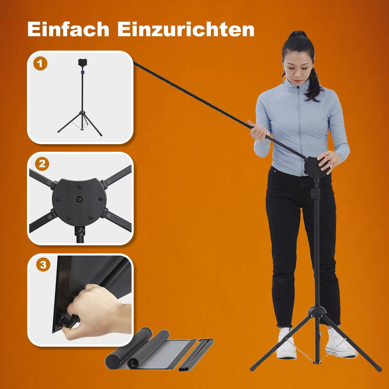 Projector Screen and Stand, Portable Projector Screen 80 Inch, 16:9, 4K ...