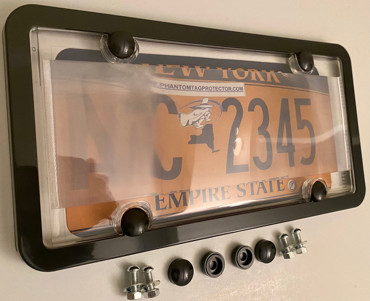 PTP 3RD GEN. Clear Anti Photo Radar License Plate Cover & Black Frame ...